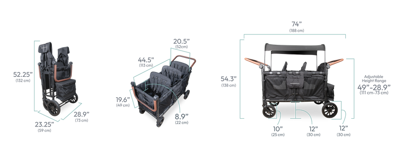 W6 Luxe Pro Kids 6 Seater Pro WonderFold Stroller Wagon – WONDERFOLD